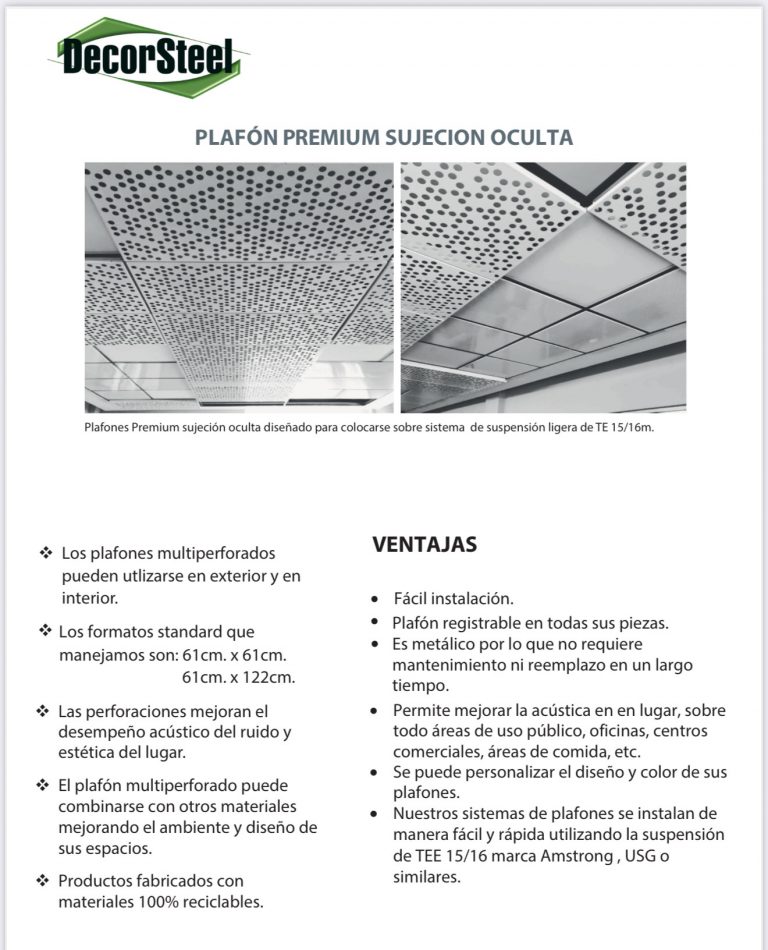 PLAFONES DE METAL PERFORADO